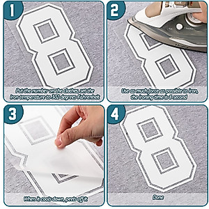 WILLBOND 24 Pcs Iron on Numbers, Jersey Heat Transfer Numbers 0 to 9 for Team Uniform Sports T-Shirt Football Basketball Baseball (8 Inch)