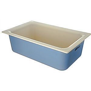 Carlisle FoodService Products CM1100C1402 Coldmaster CoolCheck 6" Deep Full-Size Insulated Cold Food Pan, 15 Quart, Color Changing, White/Blue