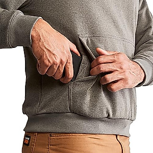 Timberland PRO Men's Standard Honcho Sport Double Duty Pullover Hooded Sweatshirt, Dark Charcoal Heather-White, M