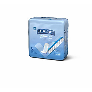 Medline Bladder Control Incontinence Pads, Maximum Absorbency, 3.25" x 13", 14 Count (Pack of 9)