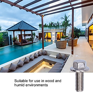 10Pcs Flanged Hex Head Bolts M5 10/12/16/20/25/30/35/40mm, Hex Bolts Stainless Steel 304 Screws Accessory(M5*12)