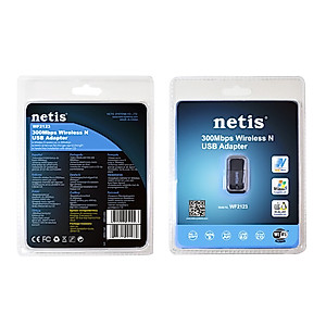 Netis WF2123 300 Mbps High-Speed Wireless N300 Mini USB Adapter for Windows, Mac OS, Linux | 2T2R MIMO Technology with 2.4GHz Range, 300 Mbps Nano
