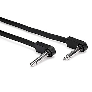 HOSA 6 Pack -Flat Guitar Patch Cable, Molded Low-Profile Right-Angle to Same, 6 in, 6 PC