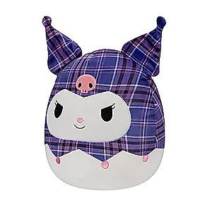 Squishmallows Original Sanrio 14-Inch Purple Plaid Kuromi Plush - Large Ultrasoft Official Jazwares Plush