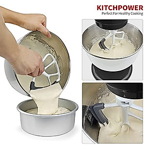 KITCHPOWER 4.5-5 Quart Flex Edge Beater for KitchenAid Tilt-Head Stand Mixers White
