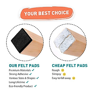 12" x 12" x 1/8" Thickness Adhesive Black Felt Sheets Sticky Felt Fabric Pads for Art and Home Making (8 Pieces)