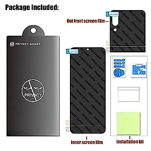 Hraxkaxu for Samsung Galaxy Z Flip 4 5G Privacy Screen Protector,Anti-Peeping Nano Soft Film Inner Screen+Out Up Screen Anti-Peeping Soft film Anti-Spy Protective Film, Transparent