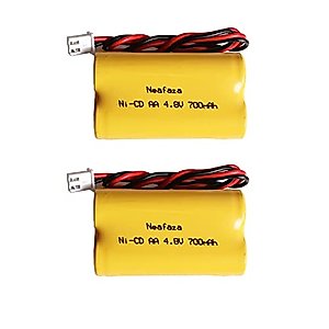NEAFAZA BL93NC487 4.8V 700mAh Ni-Cd Battery Pack Compatible with Emergi-Lite MAG93NC487, Exit Light Co BAA-48R BAA48R, Interstate NIC0186, Dantona Custom-43, OSI OSA-126 BL93NC484 BL93NC485 (2 Pack)