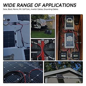 10AWG Solar Panel Extension Cable 100 Ft Black and 100 Feet Red, 10 Gauge Solar Cables Wire 100Ft Come with 2 Sets of Z Brackets and 8 Pairs 1500V Solar Connectors PV Kit Tool
