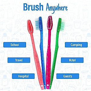 Bottles N Bags MEGA Pack Kids Disposable Toothbrushes with Paste | Children's Bubblegum Pre-Pasted & Individually Wrapped Toothbrush Bundle | Perfect for School, Camp, Summer Vacation, (36 Pack)