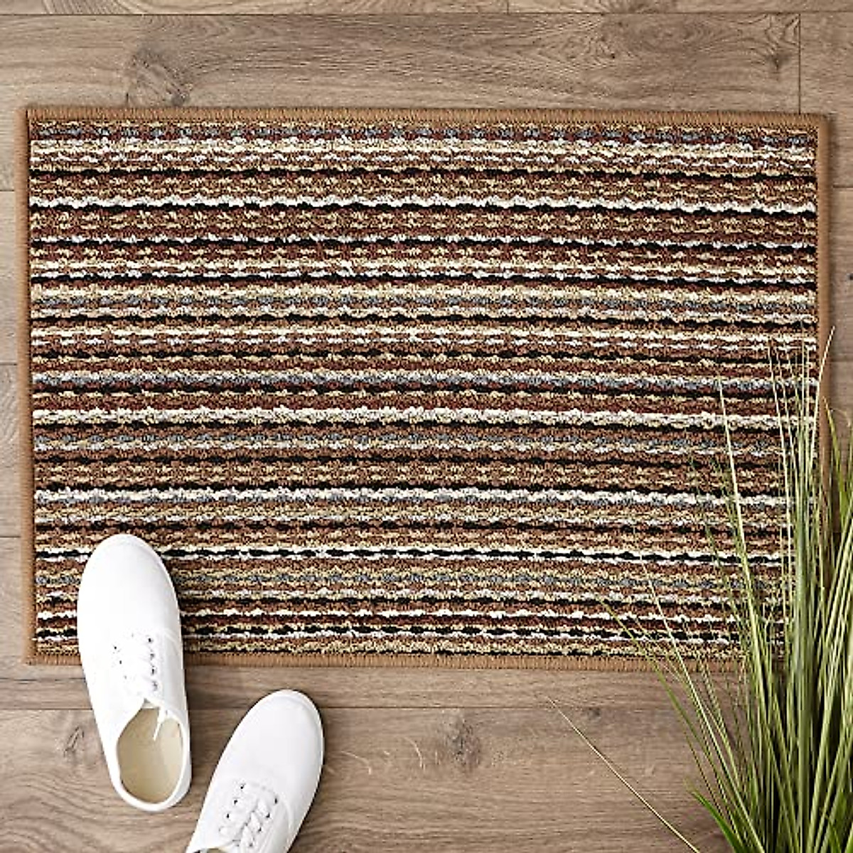 DII Fashion Contemporary Area Rug Non-Skid, Perfect for Bedroom, Living Room, Kitchen, Laundry, Washroom, Mudroom, Loft or Office, 20x30, Multi-Stripe