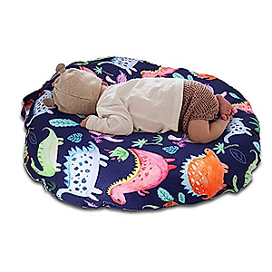 Dinosaur Lounger Cover for Newborn, Lounger Pillow Case for Babies, Snug Fitted Removable Slipcover, Babynest Cover for Boys & Girls, Lovey Super Soft Snug Fitted, (Lounger Pillow Not Included)