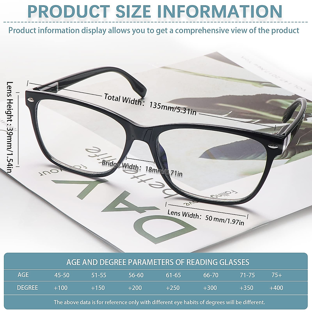 CLASAGA Progressive Multifocus Reading Glasses for Women, Blue Light Blocking Ladies Computer Readers with Spring Hinge (3 Mix Color, 1.75, multiplier_x)