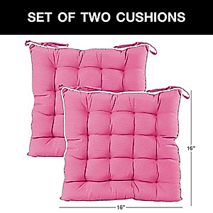 Sun-Ray Patio Premier Seat Cushion with Flame Retardant Filling, Pink 2 Count
