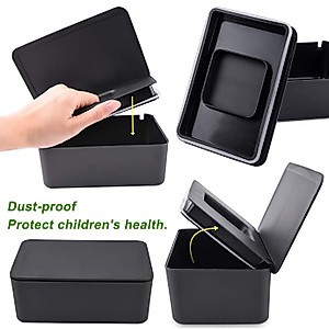 KONUNUS Wet Wipes Storage Box, Wipes Dispenser Holder Tissue Storage Box Case with Lid Dustproof for Home Office, Black