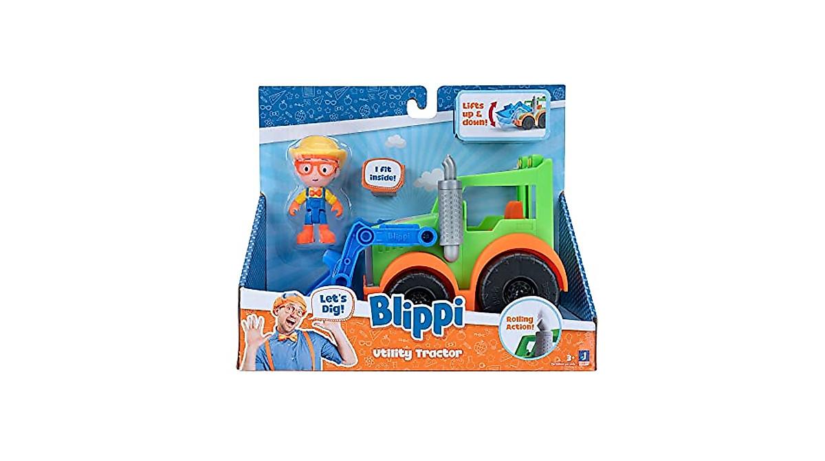 Blippi Tractor Toy for Toddlers - Fun Vehicle with Freewheeling Features