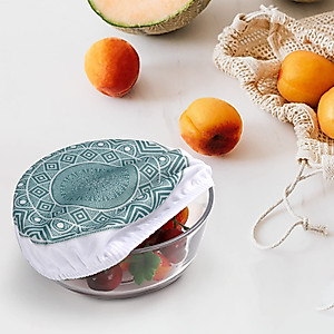 10Pcs Reusable Bowl Covers In 5 Size, Stretch Cloth Fabric Dish Cover Kitchen Storage Containers Lids for Fruits Food Leftover Dough Bread Proofing