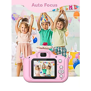 Andoer Kids Camera Toy Children Mini Camera Dual Front and Rear Digital Camera, Gift for Boys and Girls 3-12 Year Old with Astronaut Cartoon Soft Silicone Cover 32GB Card & USB 2.0 Card Reader