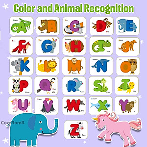 CozyBomB™ Toddler Alphabet Flash Cards - Preschool Activities Learning Montessori Toys ABC Wooden Letters Jigsaw Numbers Alphabets Puzzles Flashcards for Age 2 3 4 Years Old Educational for Kids Baby