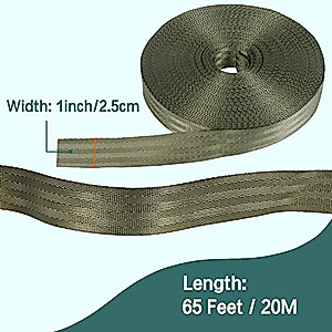 Tenn Well Tree Support Strap, 65 Feet x 1 inch Tree Straps for Staking, Nylon Tree Tie Rope for Plant Support, Straightening (2200 Lbs Strength, Green)