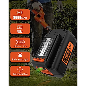 Bakipante 40V 3.0Ah Battery Replacement for Black and Decker 40 Volt Lithium Battery LBX2040 LBXR36 LBXR2036 LST540 LCS1240 LBX1540 LST136W for Black+Decker 40V Lithium Battery
