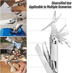 FLISSA 4-7/8” Survival Knife and 16 in 1 Multitool