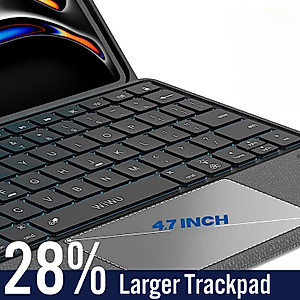 iPad Pro 12.9 Case with Keyboard: Detachable Wireless iPad Pro 12.9 Keyboard 6th 5th 4th 3rd Gen, iPad 12.9 Case with Keyboard & Pencil Holder | Multi-Touch Trackpad, Backlits, Front & Back Protection