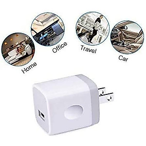 USB Wall Charger, Power Adapter, VectorTech (2-Pack) 5V/1Amp Single Port Quick Charger Plug Cube for iPhone X 7/6S/6S Plus/6 Plus/6/5S/5, Samsung Galaxy S7/S6/S5 Edge, LG, HTC, Huawei, Moto, Kindle