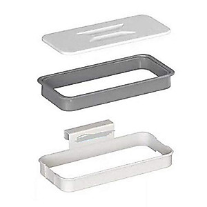 Colorido Kitchen Cupboard Hanging Trash Garbage Bag Holder with Lid Door Back Trash Can Waste Bin Rack Over The Cupboard Trash Bag Holder Random