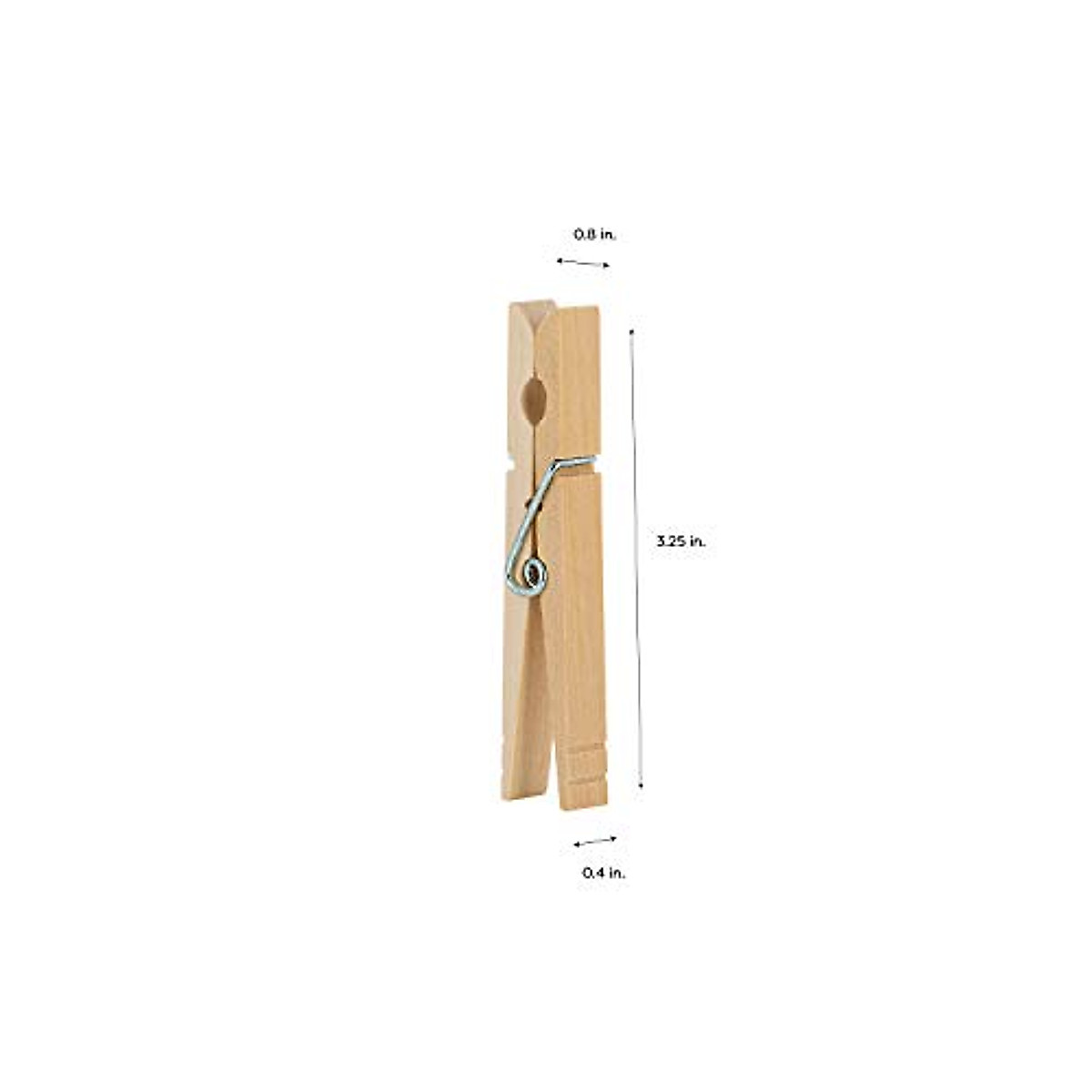 Woolite Extra Large Wooden 100 Pack Clothespins| Dimensions: 0.4 x 0.43 x 3.25 inches| Perfect for Indoor and Outdoor Use| Great for Hanging Clothes, Art & Crafts| Bags, Rust Resistant
