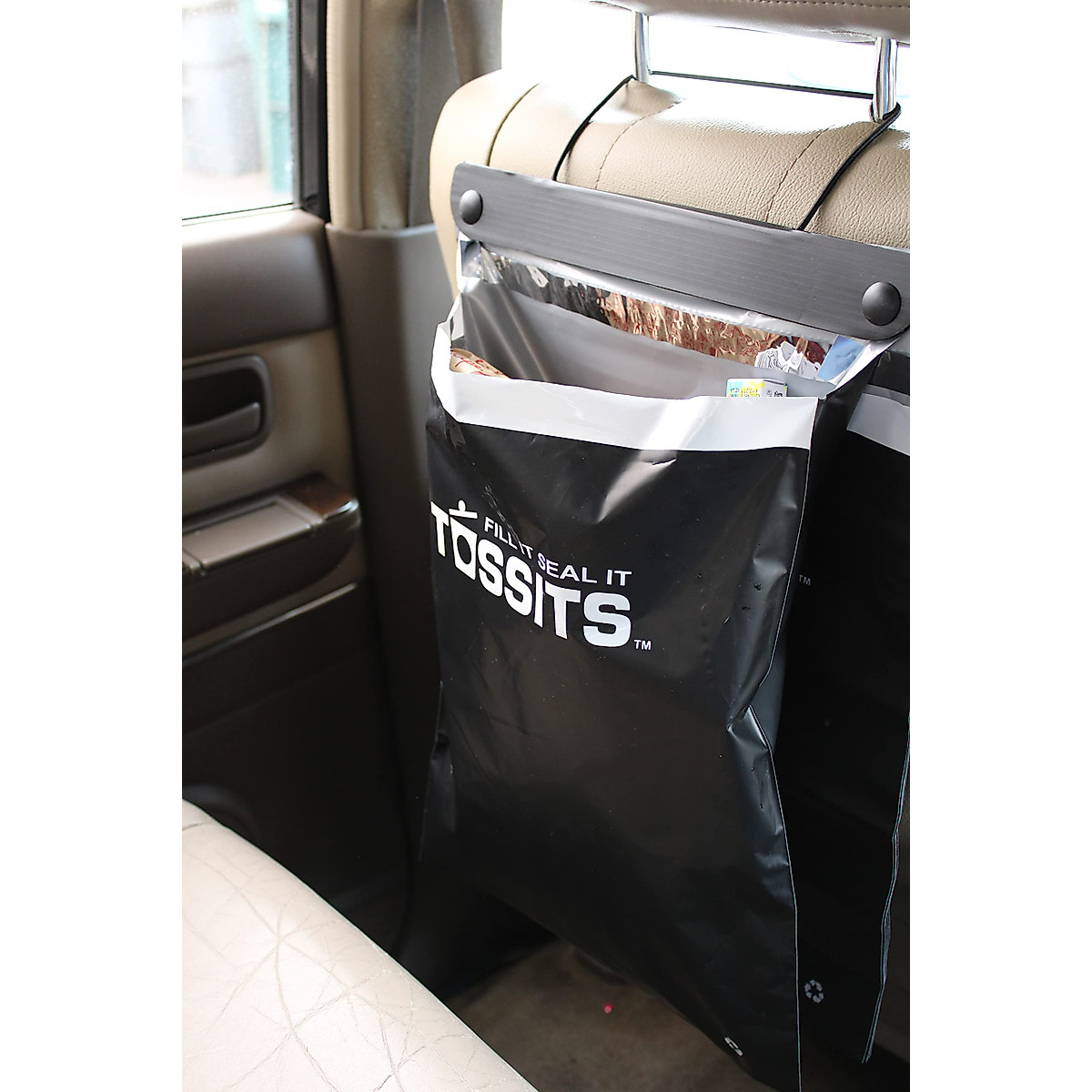 Tossits Disposable Garbage Bags (Set of 7) - Leakproof, Smellproof - Large, Car-Friendly