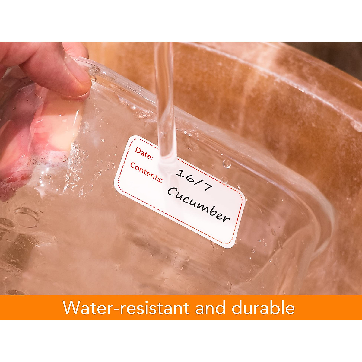 Removable Refrigerator Freezer Labels with Dispenser Box, Meal Prep Food Storage Stickers for Deli Containers, Waterproof Kitchen Pantry Organization Label