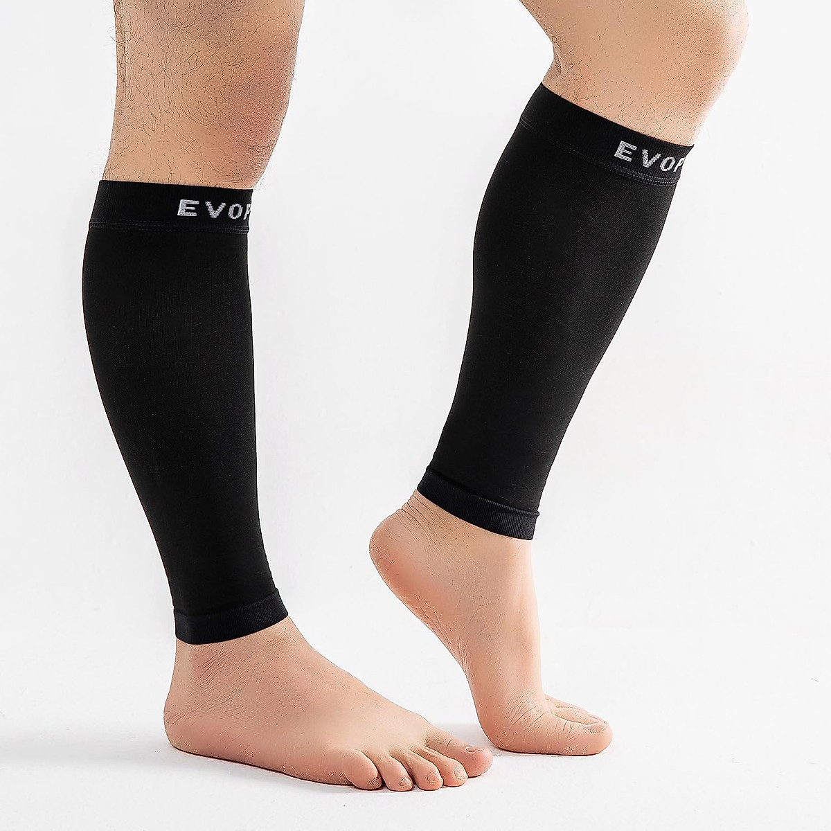 EVOPLECI 15-20mmHg 1 Pair Men and Women Wide Calf Sleeve Brace Compression Socks for Leg Support, Pain Relief