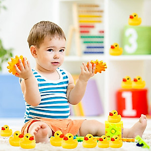 Rubber Duck Bath Toy, 70 Pcs Mini Rubber Ducks Bulk Float Duck Baby Bath Toys, Shower Birthday Party Favors Gift for Classroom Summer Beach Pool Party Games