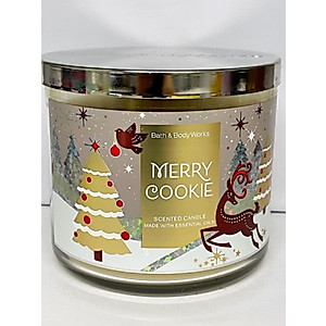 Bath & Body Works Merry Cookie Scented Candle 3 Wick 14.5 OZ (Label Artwork Varies)