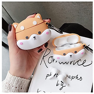 Shiba Inu Headphone Case 3D Headphone Case for AirPods Pro Cute Silicone Case Professional Soft Bottom Bluetooth Headphone Case Storage Box, Anti-Fall, Anti-Lost