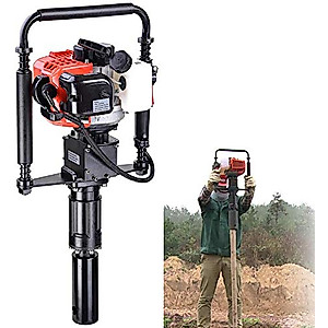 Gas T Post Driver 2 Stroke 32.7cc Manual Portable Lightweight Petrol Piledriver Handheld Pile Pounder