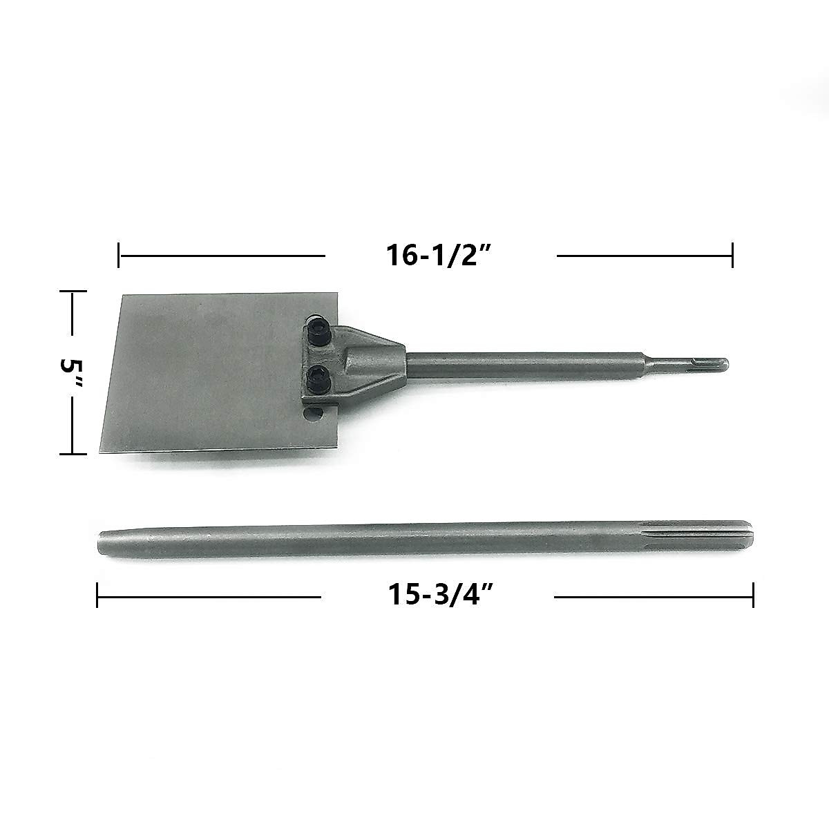 SPKLINE 5 Inch Wide SDS Floor Scraper Set Tile & Thinset Scaling Chisel Thinset Scraper Adhesives Remover Wall Scraper Fits SDS-Plus & SDS-Max Rotary Hammer, Chipping Hammer Drills, Demolition Hammers