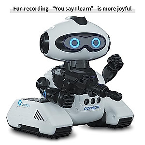 ACECHUM Emo Robot Toys for Kids, Rechargeable Remote Control Smart Robots with Gesture Sensing, Fun Recording and Shining LED Eyes, Toys for 3 4 5 6 7 8-12 Year Old Boys Girls Gifts (White)