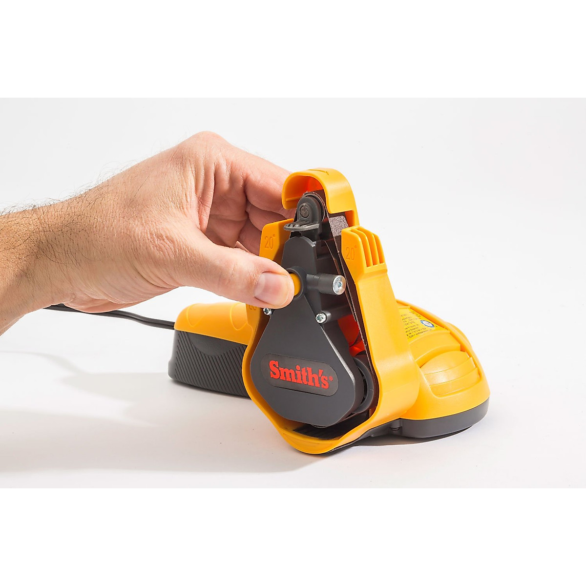 Smith’s 50933 Knife & Scissor Electric Belt Sharpener – Fine, Medium, & Coarse Belts – Straight Edge Blades – Handheld Sharpening – Workshop & Tool Sharpener