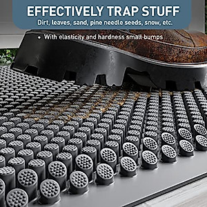 ESTHELLO Door Mat, Silicone Front Door Welcome Doormat, Non Slip Rugs for Indoor Outdoor, Machine Washable Low Profile Entrance Mat, Black Quick Dry Floor Mat Rugs for Kitchen Bedroom Restroom