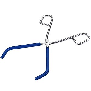 uxcell Lab Beaker Tongs Stainless Steel Chrome Plated 10-inch Opens Up to 200mm Width Blue