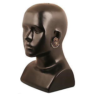 Touchstone Indian bollywood ancient southern gold jewelry inspired bridal jewelry earrings with faux pearls for women in antique tone and oxidized.