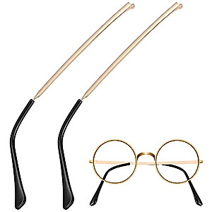 iplusmile Eyeglass End Tips Glasses Arm Replacement, Anti- Slip Tube Replacement Tips Eyeglass Arm Covers for Sunglasses Eyewear Eyeglasses Repair (1 Pair, Golden)