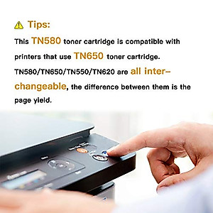 E-Z Ink (TM) Compatible Toner Cartridge Replacement for Brother TN580 TN650 TN550 TN620 High Yield Compatible with HL-5370DW HL-5340D DCP-8060 DCP-8065DN HL-5240 HL-5250DN MFC-8660DN (Black, 2 Pack)
