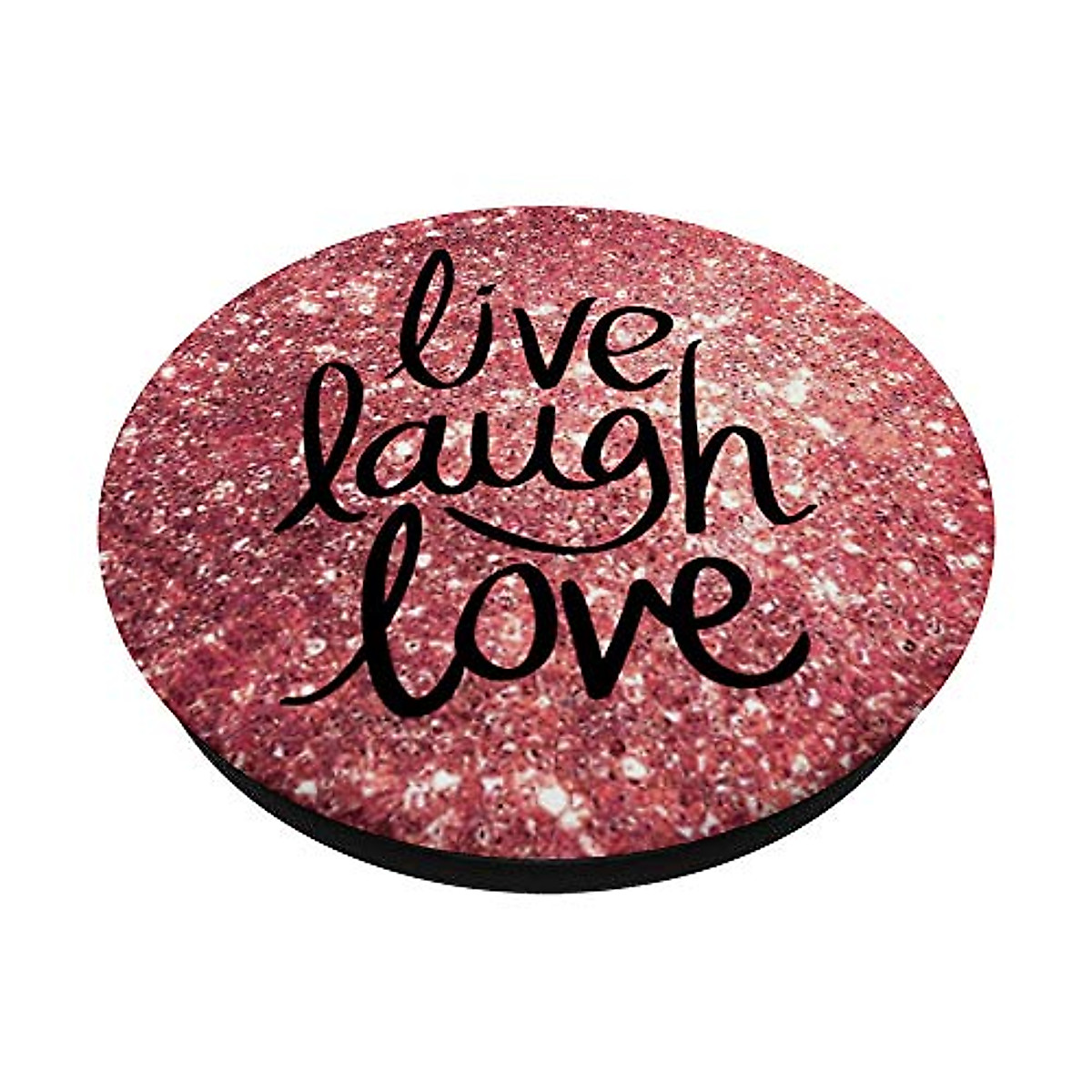 Live Laugh Love - Sparkling Rose Gold & Black PopSockets PopGrip: Swappable Grip for Phones & Tablets