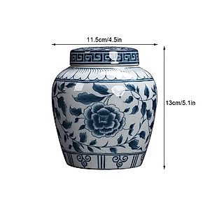 G’z Ceramic Storage jar Kitchen Sealed Lids Ceramics Traditional Tea Canisters Elegant Pattern Tea Caddy Food Jars Tea Tins for Kitchen Spices, Tea, Coffee, Condiments (Size : Small)