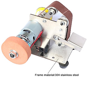 Hiqalty Electric Belt-Sander Polishing-Grinding Sharpener Adjustable -13 x 1.2in DIY Power Sanding Machine Mini Bench Belt Grinder Kit, Multifunctional for Knife Making, Woodworking(mini belt sander)