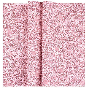 Solid Color Embossed Faux Leather Sheets 12 "x53" (30cm x 135cm) Embossed Texture Leather Fabric, Widely Used in Leather Earrings, Keychains, Sewing DIY Projects ﻿ (Pink)