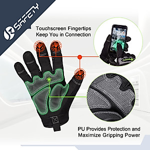 JKSafety High Performance Utility Work Gloves, all Purposes Mechanical Gloves, Guantes de Trabajo, for men and women, safety utility for works (G228-Black L)